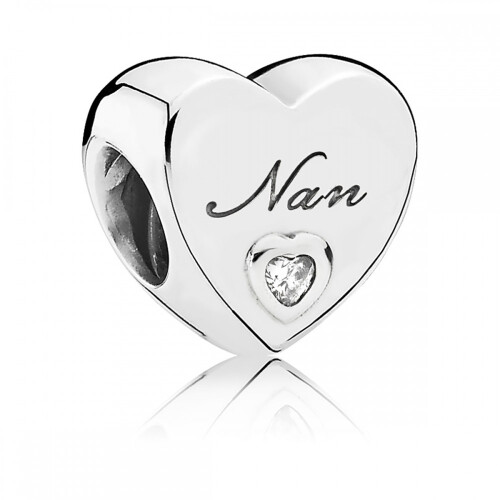 Pandora Silver Sterling Polished Nan Heart Charm on OnBuy