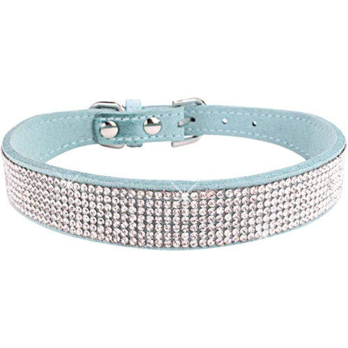 Rhinestone Dog Collar, Cute Dazzling Sparkling Soft Suede Leather Cat ...