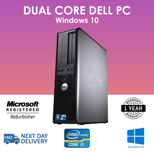 Refurbished DELL Dual Core Desktop Tower 1TB, 8Gb Memory, Windows 10 ...