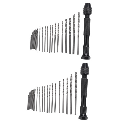 Hand Drill Bits Set 62Pcs Hand Drill Set Precision Pin Vise -Mini Twist ...