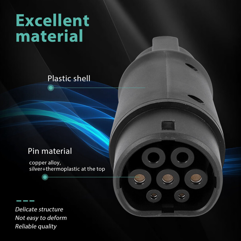 EVSE EV Adaptor 32A J1772 Type 1 to Type 2 Plug EV Adapter, Electric ...