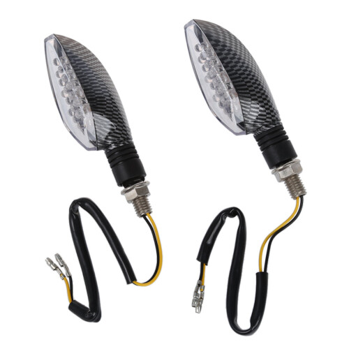 2pcs 12V Carbon Motorcycle Motorbike LED Turn Signal Indicator Light ...