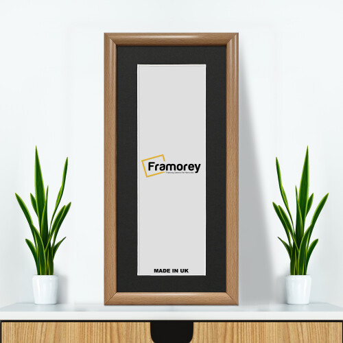 (20x8" Pic (24x12" Frame)) Panoramic Oak Poster Frame / Wall Photo ...