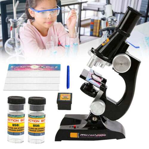 Kids Microscope Set Kit Beginner Children Student Science Learning Toy ...