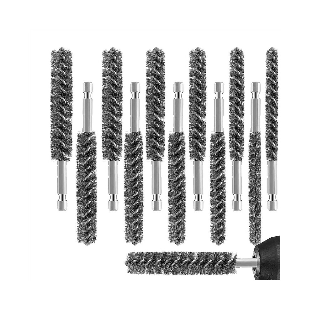 Long shaft wire brush for drill store