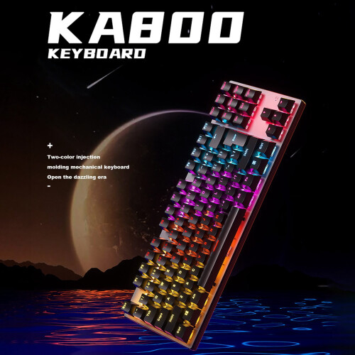 Gaming Mechanical Keyboard 87 Keys Mechanical Keyboard Green Switch RGB ...