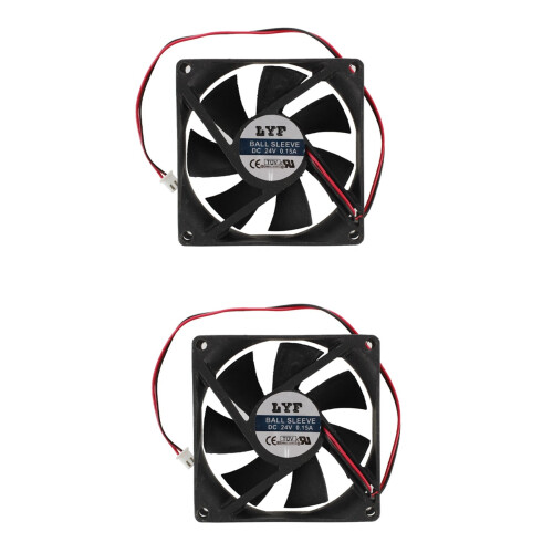 2X 80mm x 25mm Brushless DC 24V PC Case Cooler Fan Black on OnBuy