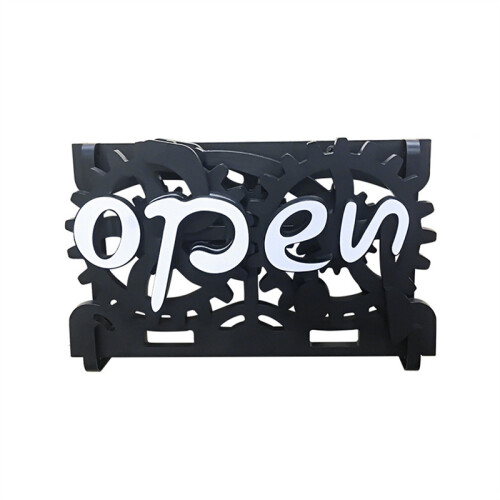 Open-Closed Sign Board Hanging Door Sign Gear Turn over for Shop ...