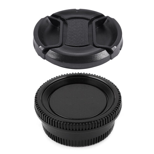 1 set Black Plastic Camera Body Cover + Rear Lens Cap For Digital SLR & 1pcs Univeral 49mm ...