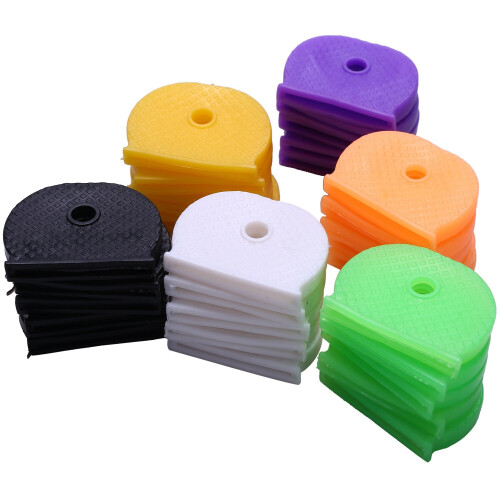 30 PACK Coloured KEY TOP COVERS Head/Caps/Tags/ID Markers mixed toppers ...