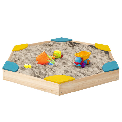 Wooden Sandbox Outdoor Kids Wood Sand Box Backyard Bottomless Sandpit ...