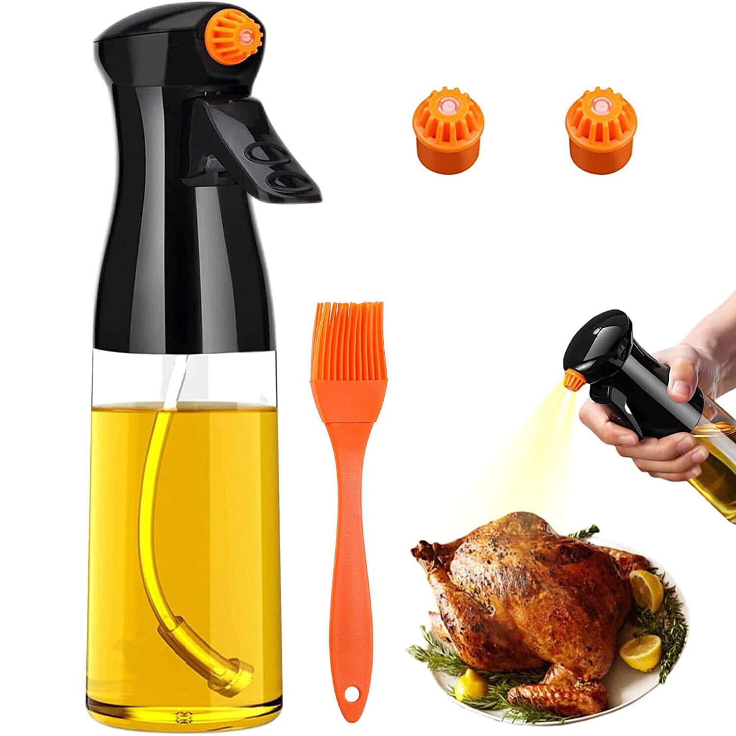 200ml Olive Oil Spray Cooking Kitchen Sprayer Oil Spray Empty Bottle on ...