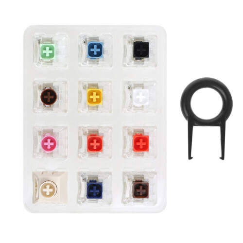 12 Key Switch Tester with Acrylic Base with Keycaps for Kailh BOX 4 ...