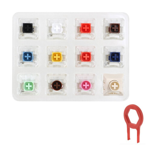 12 Key Switch Tester with Acrylic Base with Keycaps for Kailh BOX 4 ...