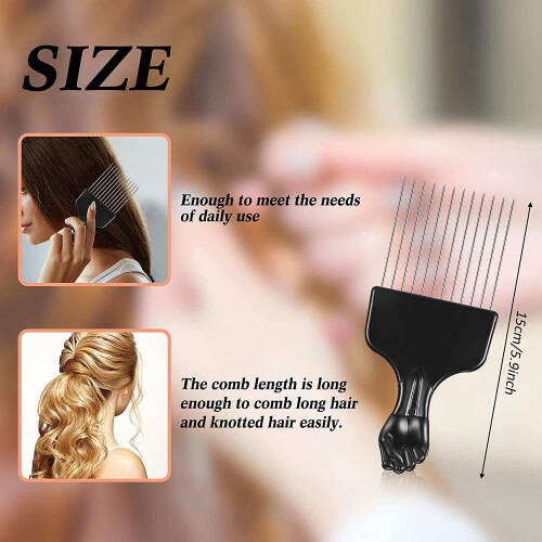 Afro Pick Comb Metal Pick Comb Plastic Afro Pick Hair Comb Wide Tooth ...