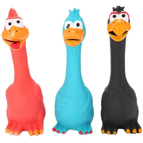 3pcs Screaming Chicken Rubber Squeak Chicken Toy Novelty and Durable ...