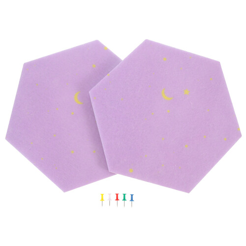 2pcs Hexagon Memo Board Felt Board Self Adhesive Bulletin Memo Photo