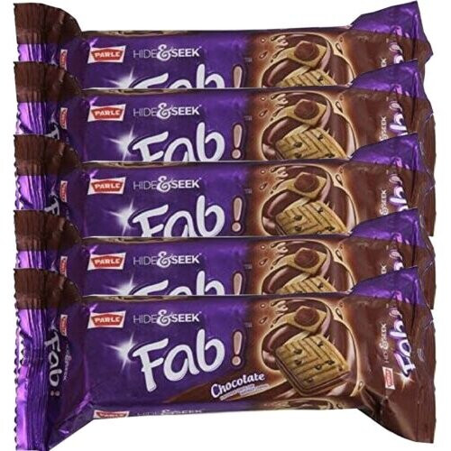 Parle Hide & Seek Fab Chocolate Flavour (112g)Pack of 5- Combine Taste ...