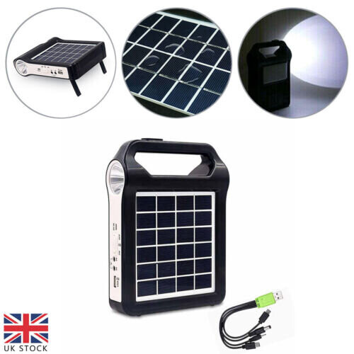 Portable Power Station Solar Panel Generator Kit Camping Power Bank ...