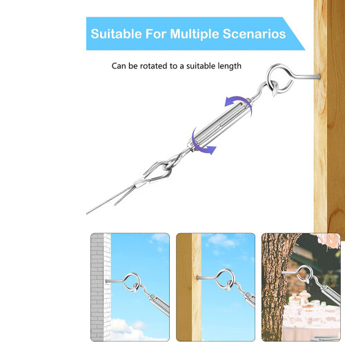 Garden Wire 30M/3mm Stainless Steel Wire Rope Kit Turnbuckle Tensioner on OnBuy