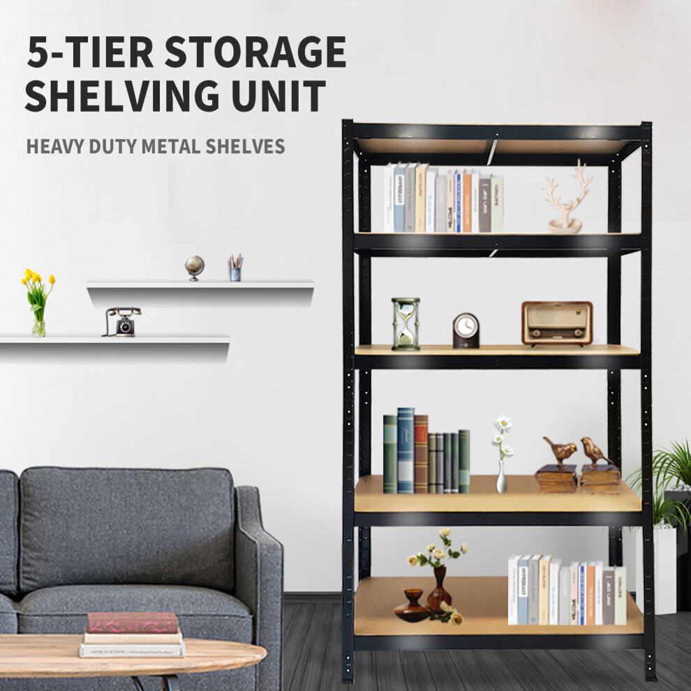 (180x90x40cm,Galvanized) Shelving Unit for Garage Shed Storage, 5 Tier ...