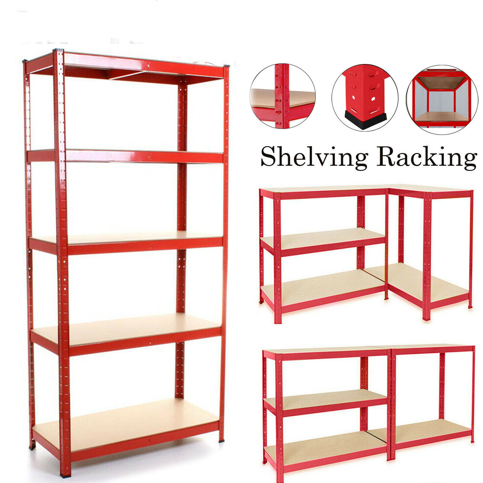 (180x90x40cm,Galvanized) Shelving Unit for Garage Shed Storage, 5 Tier ...