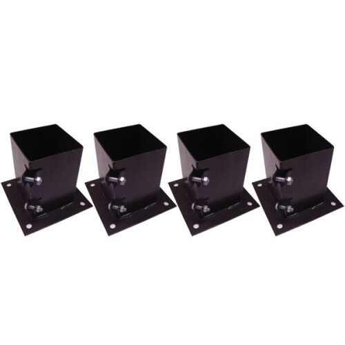 x4 4" Bolt Down Bolt Grip Fence Supports - 100MM Post Timber Holder ...