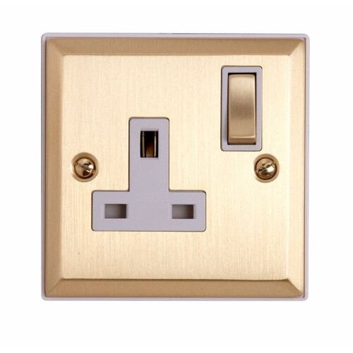 Litecraft Switched Plug Socket 1G 13A Stepped Edge Electrical Fitting ...