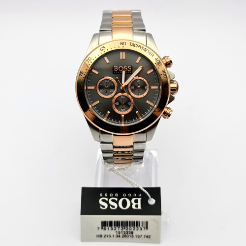 NEW HUGO BOSS IKON 1513339 GOLD SILVER TONE STAINLESS STEEL MENS WATCH ...