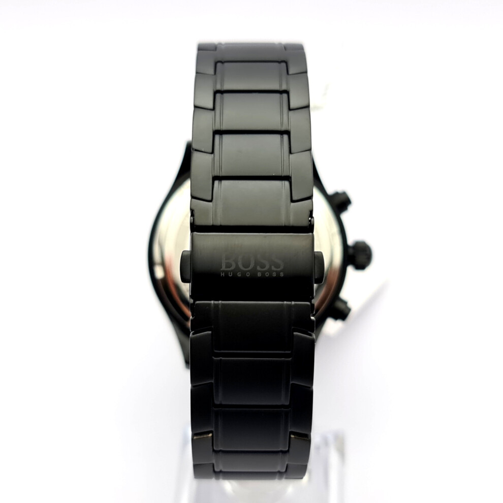 NEW HUGO BOSS GRAND PRIX 1513676 STAINLESS STEEL ALL BLACK MEN'S WATCH ...