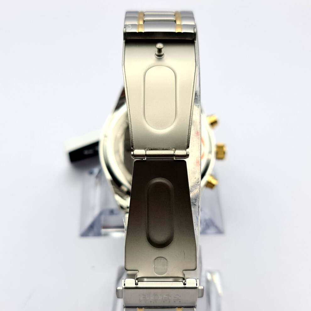 NEW HUGO BOSS CHAMPION HB1513878 SILVER GOLD & GREEN TONE MEN'S WATCH ...