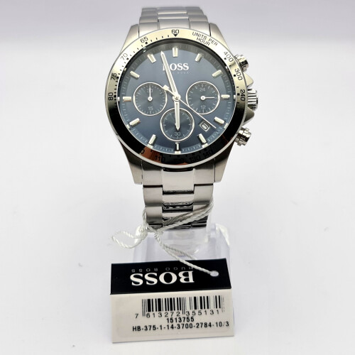 NEW HUGO BOSS 1513755 SILVER BLUE DIAL STAINLESS STEEL MEN'S WATCH on OnBuy