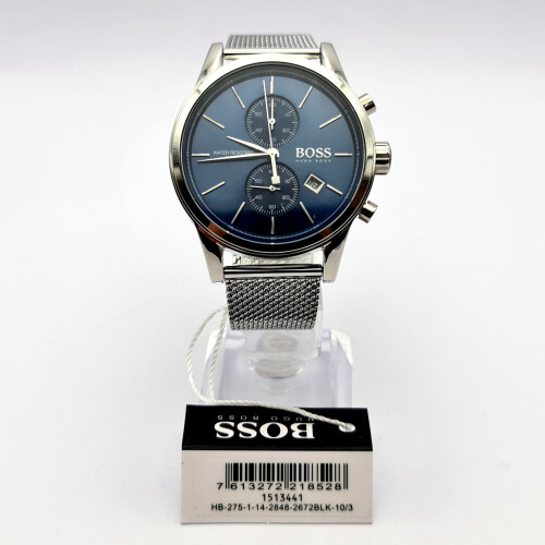 NEW HUGO BOSS 1513441 MENS JET BLUE DIAL MESH STRAP CHRONOGRAPH WATCH ...