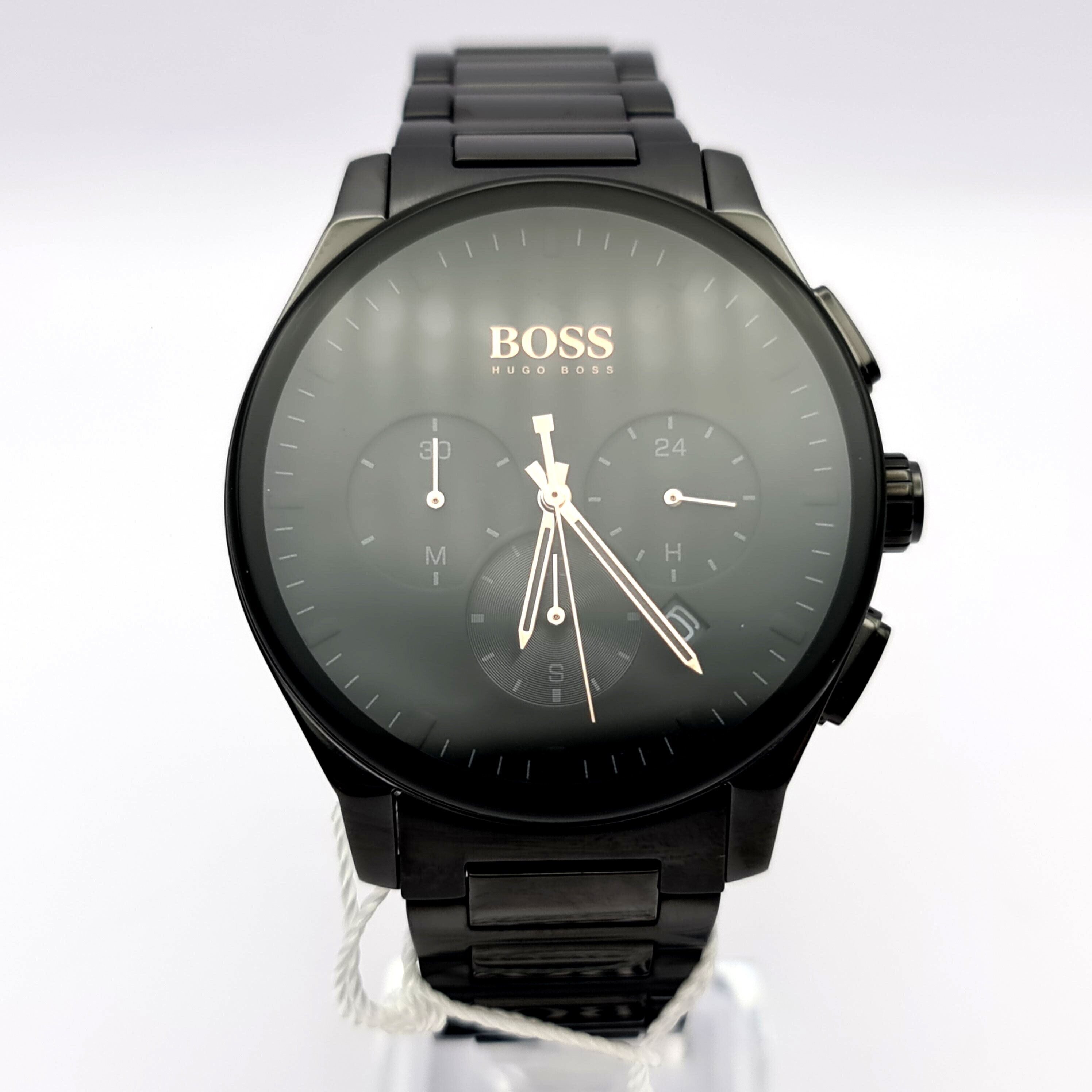 NEW HUGO BOSS GRAND PRIX 1513814 STAINLESS STEEL ALL BLACK MENS WATCH ...