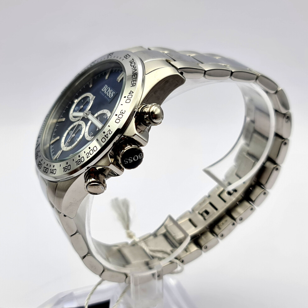 NEW HUGO BOSS IKON 1512963 STAINLESS STEEL BLUE SILVER TONE MEN WATCH ...