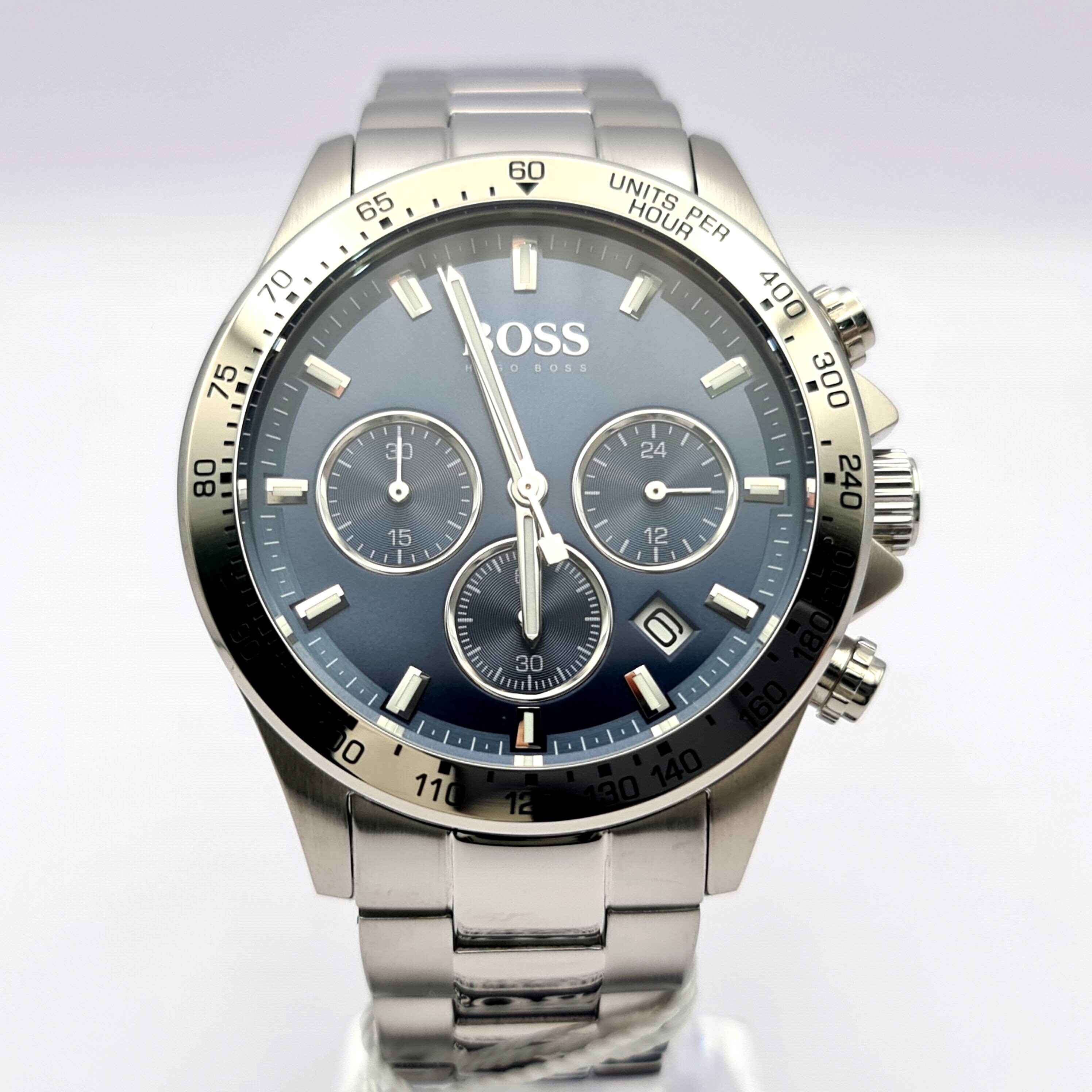 NEW HUGO BOSS 1513755 SILVER BLUE DIAL STAINLESS STEEL MEN'S WATCH on OnBuy