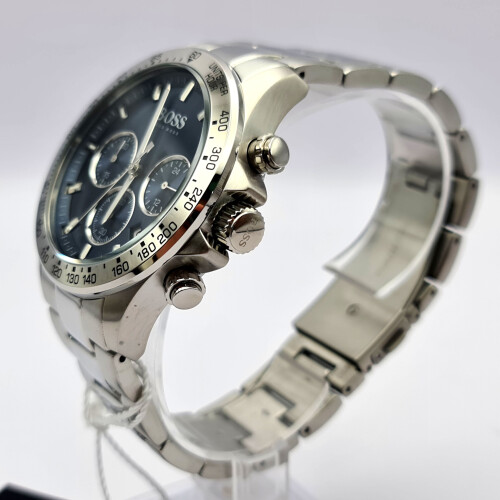 NEW HUGO BOSS 1513755 SILVER BLUE DIAL STAINLESS STEEL MEN'S WATCH on OnBuy