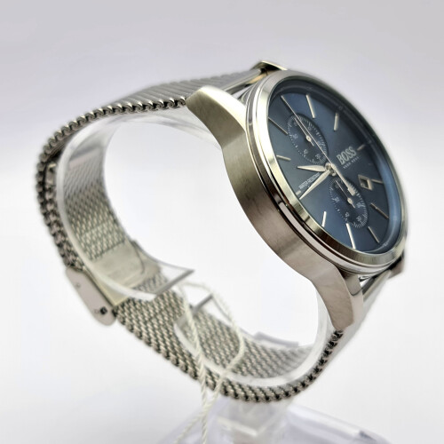 NEW HUGO BOSS 1513441 MENS JET BLUE DIAL MESH STRAP CHRONOGRAPH WATCH ...