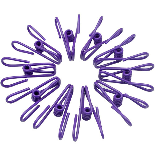Pack of 30 Purple Utility Clips 2 Inch Steel Wire Clips Holders Steel ...