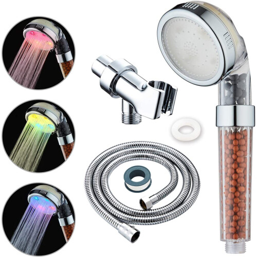 LED Shower Head Ionic Zen Shower Head High Pressure Water Saving ...