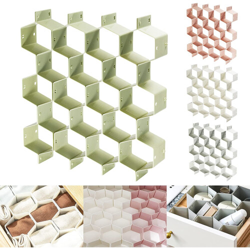 Honeycomb Drawer Organizer,Separator Adjustable DIY Plastic Drawer ...