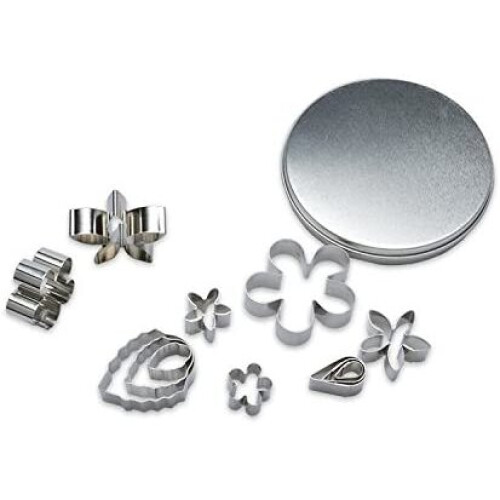 Flower & Leaf Shaped Cookie Biscuit Cutter Set 12 Small Rose Petal ...