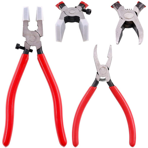 2-Pcs Premium Glass Running Breaking Pliers Grozier Pliers Set Glass ...