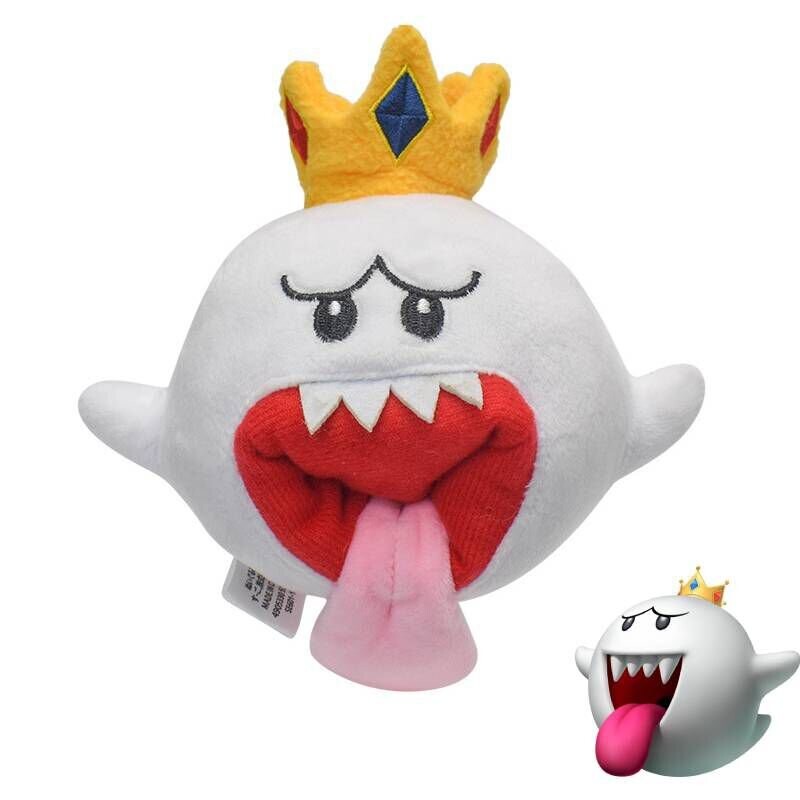King Boo Super Mario Plush Toy Talk Shy Crown Phantom Funny Stuffed ...