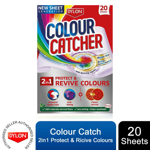 Dylon Colour Catcher 2in1 Protect & Revive Laundry Washes, 20 Sheets on ...