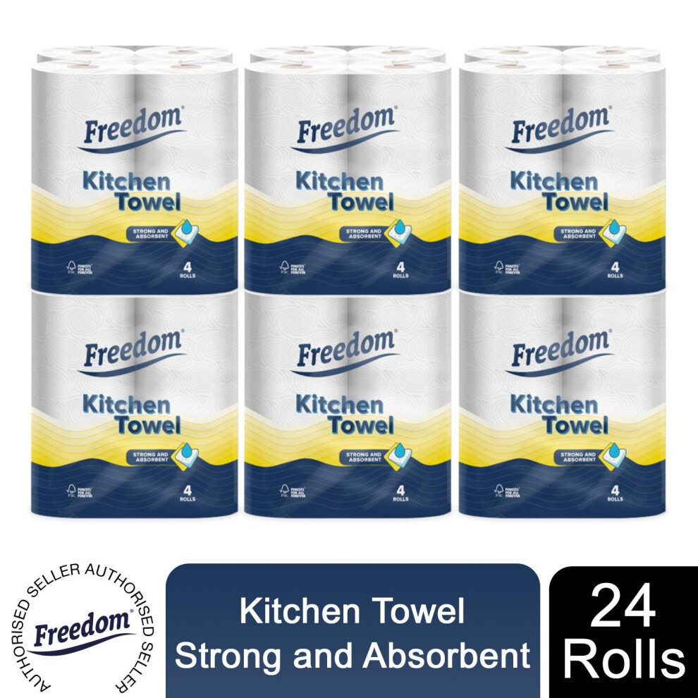 Freedom Super Strong & Absorbent MultiPurpose Kitchen Paper Roll, 24 ...