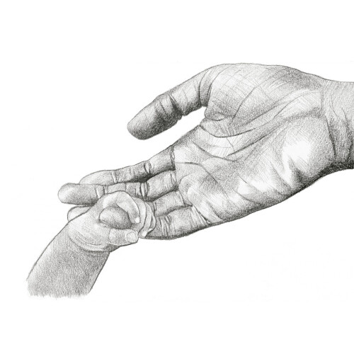 (a4-landscape-297-x-210cm) Hands | "Sketch 2" Art Print - Phillip Butah ...