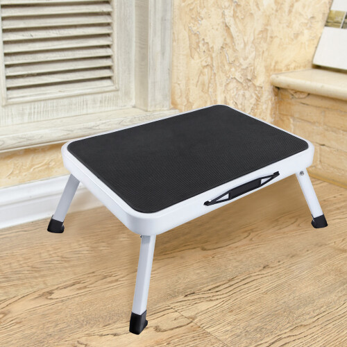 Step Stool Foldable One Stepladder with Handle Wide Step Platform ...