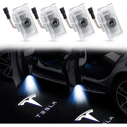 2022 Upgraded Tesla Car Door Puddle Lights,logo Projector For Model ...