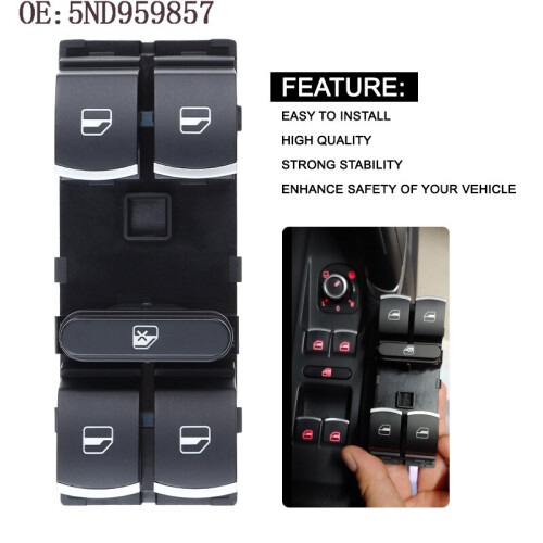 Driver Side Master Window Switch For VW Touran Tiguan Passat B6 B7 CC ...